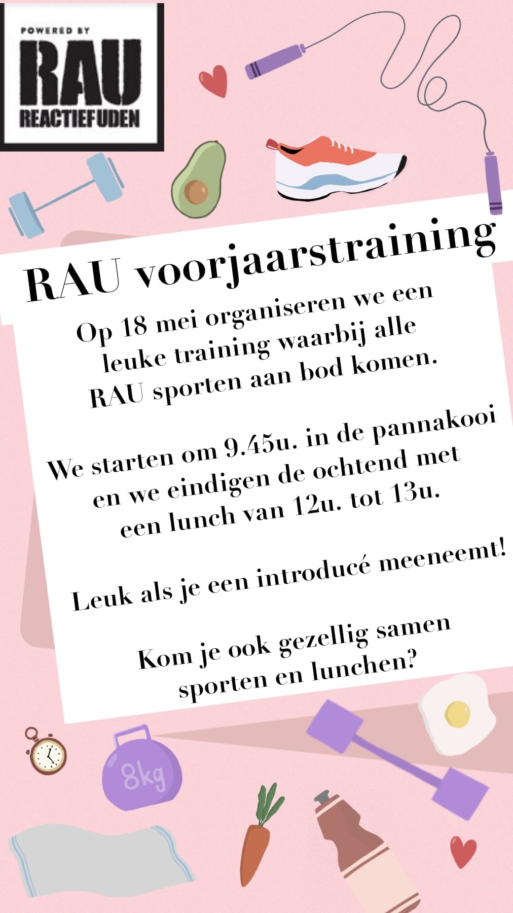 RAU VOORJAARSTRAINING 18 MEI 2025 - Reactief Uden